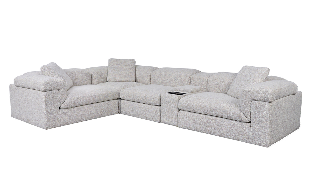 Revere Cotton 5-Piece L sectional with Audio | The Dump Furniture Outlet