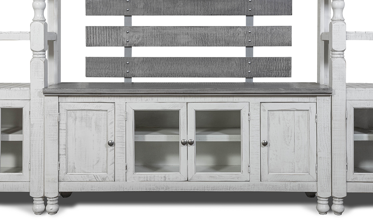 Stone Ivory and Grey 4-Door Media Consoles | The Dump Furniture Outlet