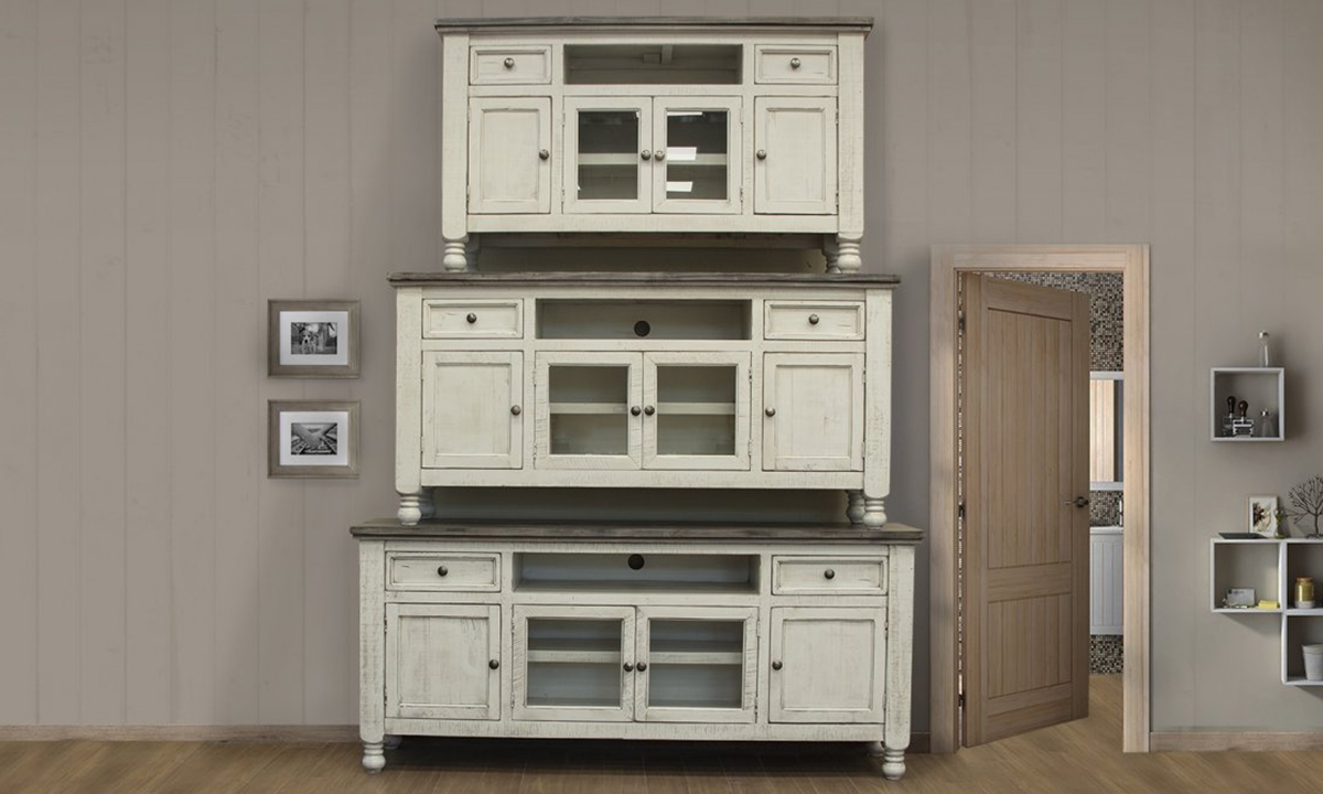 Stone Ivory and Grey 4-Door Media Consoles | The Dump Furniture Outlet